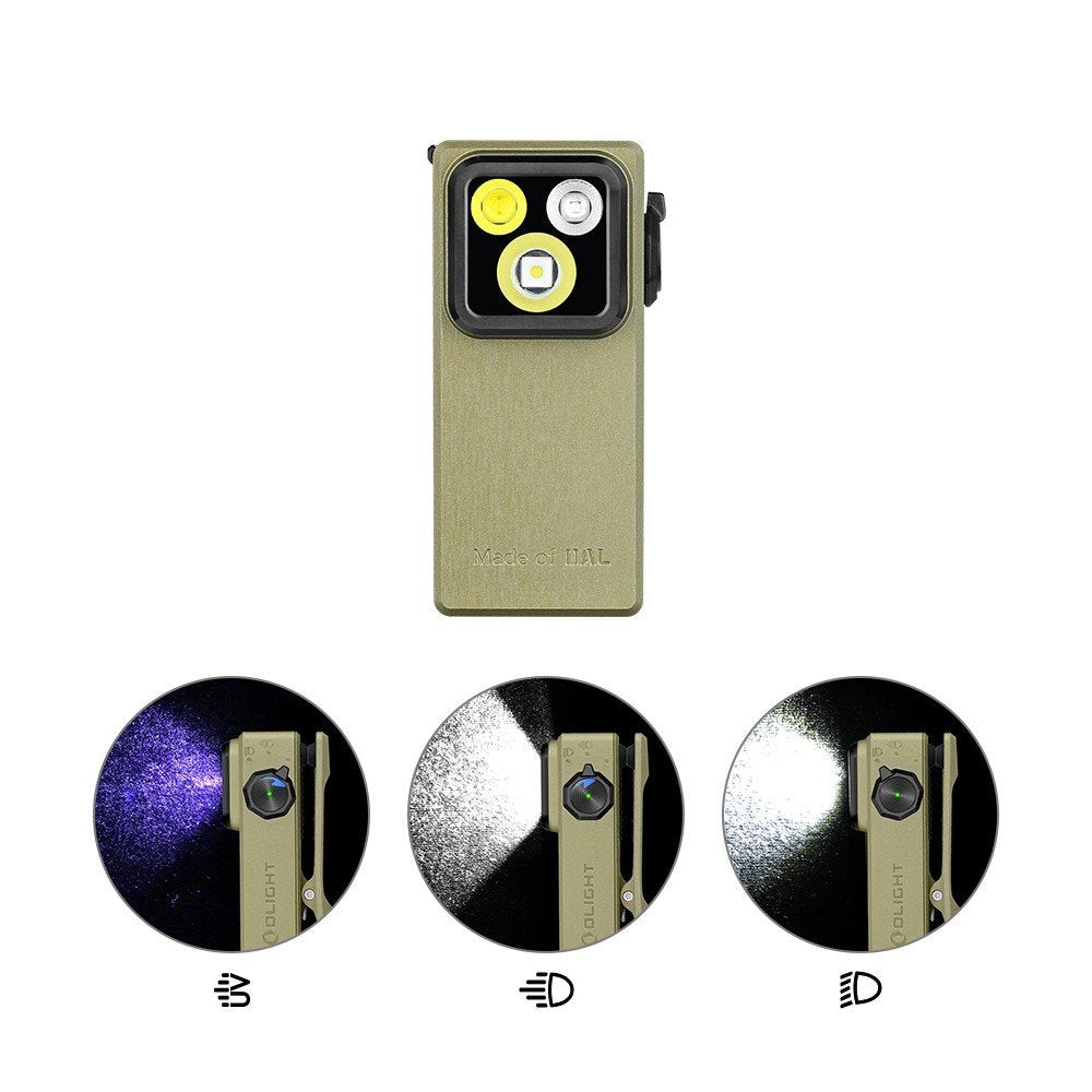 Olight Oclip Ultra Clip-On EDC Light with Flood, Spot, and UV Modes ...