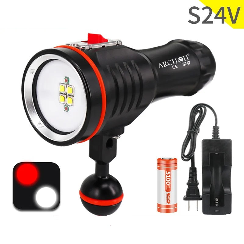 ARCHON S24V 2400lm diving video light – flashlightgo